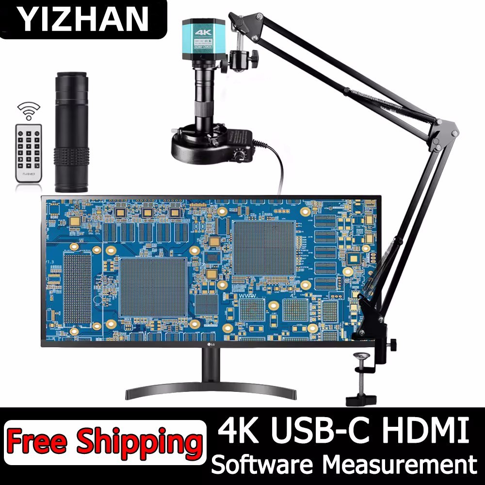 YIZHAN 4K Digital Microscope 48MP Microscope For Electronics USB-C ...