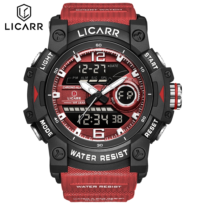 LICARR New Top Brand Men's Watch Dual Display Fashionable And Simple ...