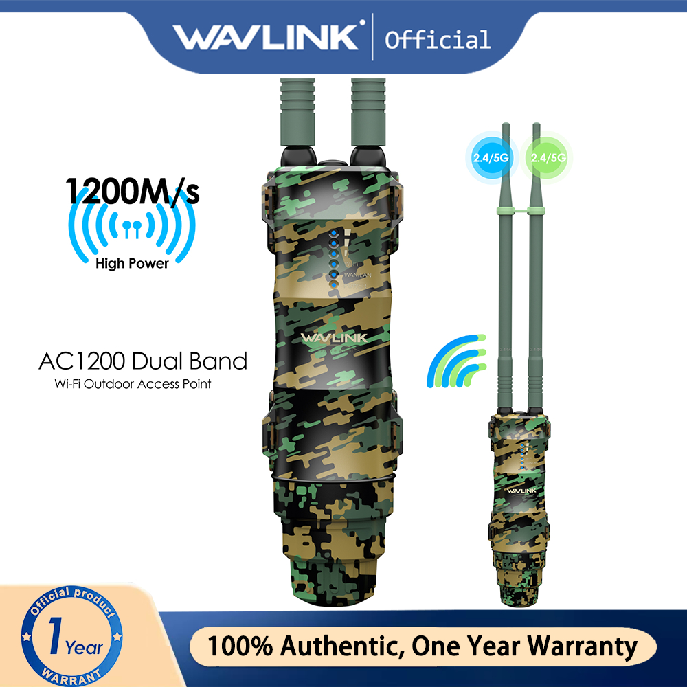 WAVLINK AC1200 Dual Band Outdoor Access Point, Outdoor Long Range Wi-Fi ...