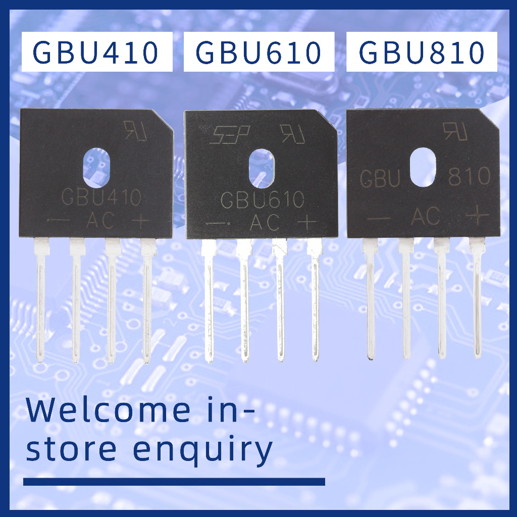 5 Pcs GBU410 GBU610 GBU810 4A 6A 8A 1000V Bridge Rectifier Diode Glass ...