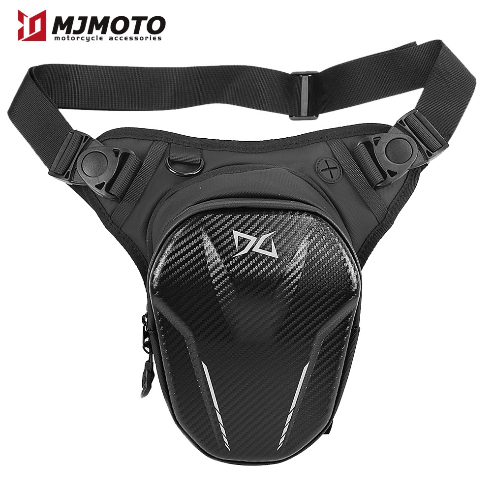 Men's Riding Leg Bag Motorcycle Waist Bag Carbon Matte Black Portable ...