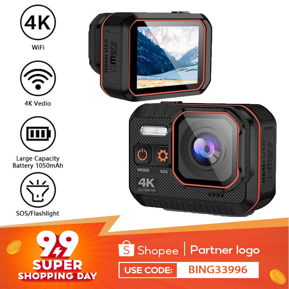 360 Go Pro Action Camera Motorcycle 4K HD Underwater Video Recording ...