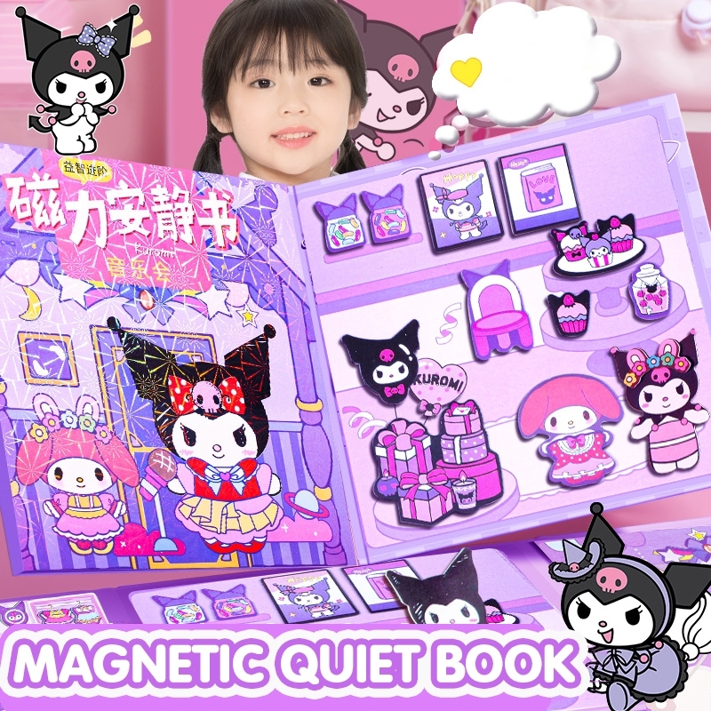 Cartoon Magnetic Kuromi Paper Doll House Sanrio Quiet Book Dres Up ...