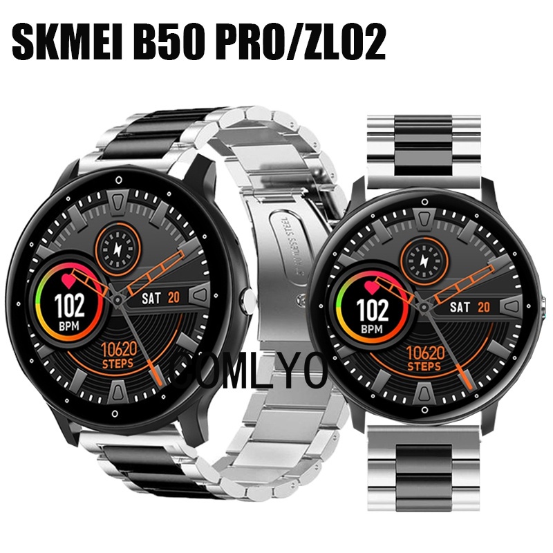 For SKEMI B50P ZL02 Smart Watch Strap Stainless Steel Metal Men Band ...