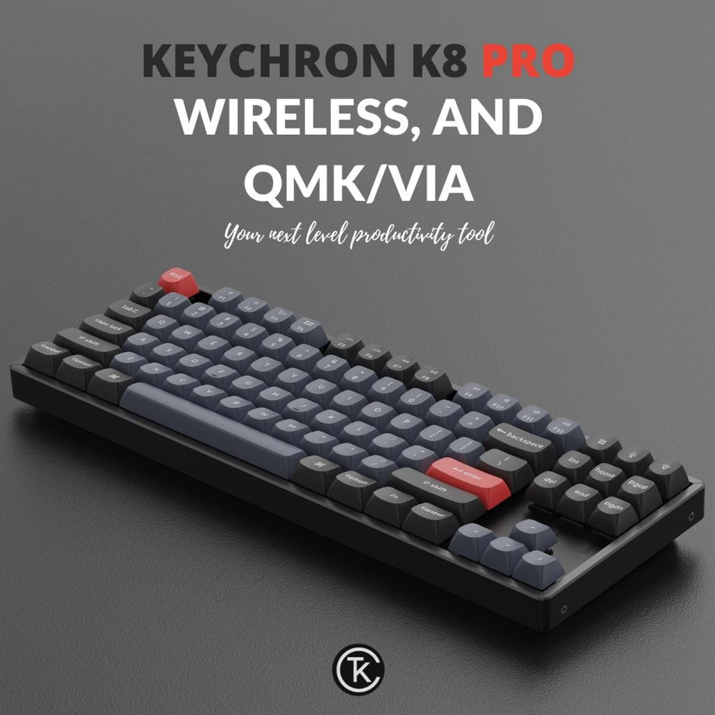 Keychron K8 Pro Wireless Custom Mechanical Keyboard, QMK/VIA ...