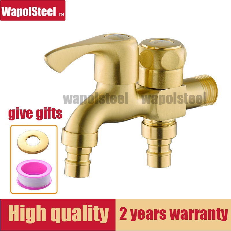 WapolSteel Golden Shower Faucet Stainless 2 Way Pure Gold Luxury Faucet ...