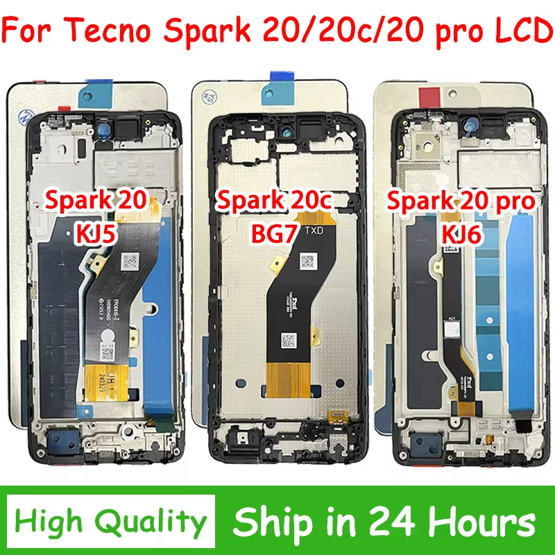 Original For Infinix Tecno Spark 20 Pro Kj6 Lcd Display Spark 20c Bg7 Lcd Screen Touch Panel