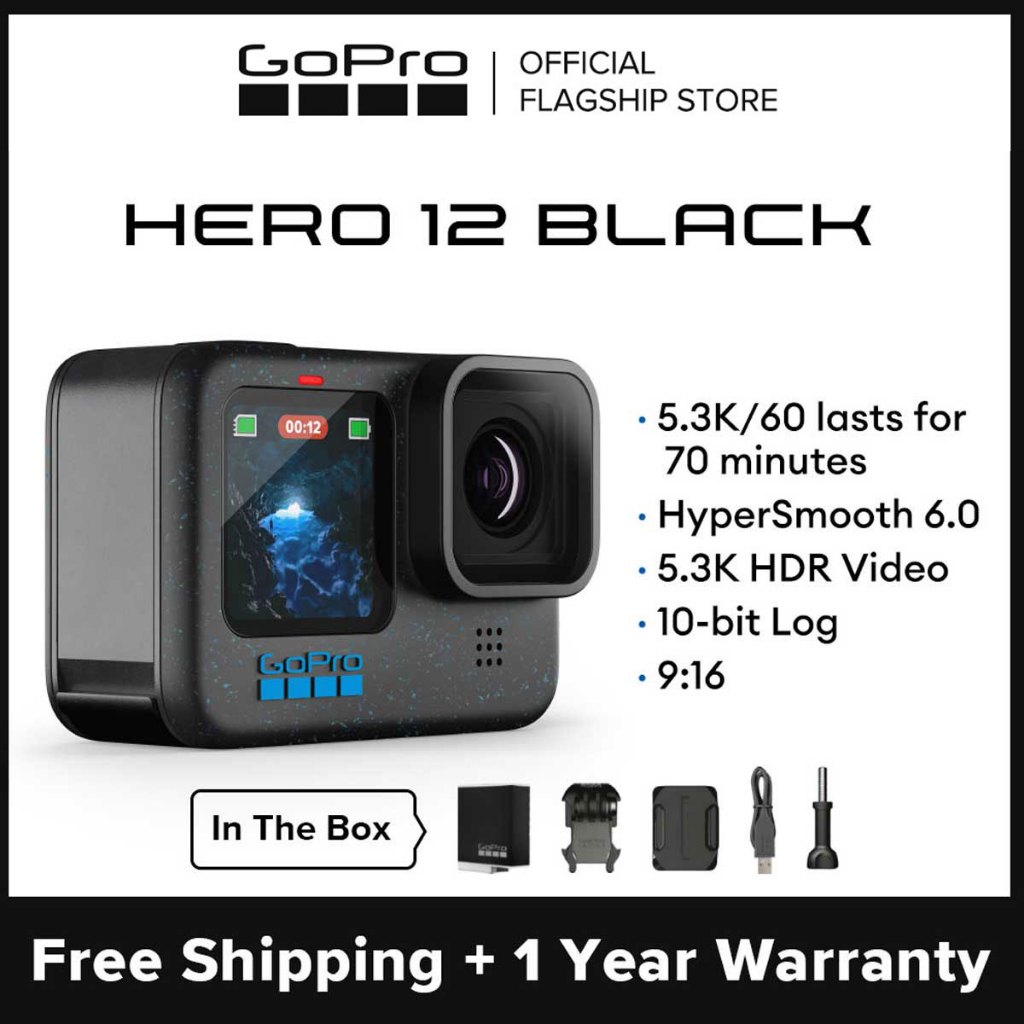 [1 Year Warranty] GoPro Hero12 Black Waterproof Action Camera 5.3K60 ...