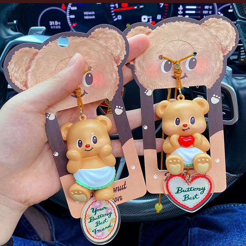 Authentic Butter Bear Car Keychain Pendant Creative Donut Doll Rear ...