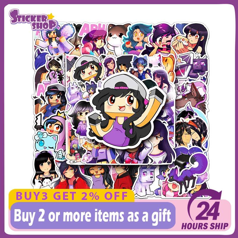 50PCS Role Playing Game Aphmau Sticker Cute Cartoon Graffiti DIY ...