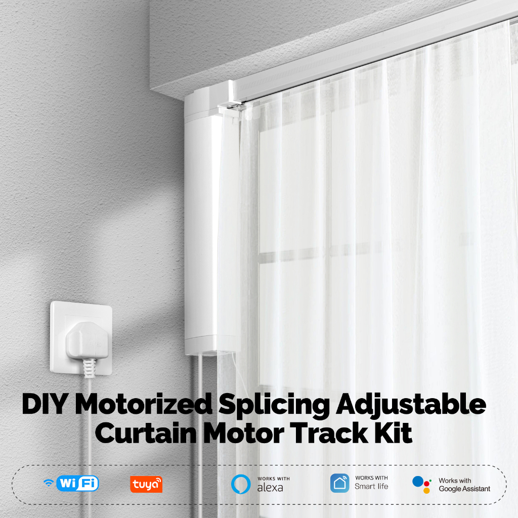 Automatic Smart Curtain Track Kit | Smart Life + Tuya Dual-App Control ...