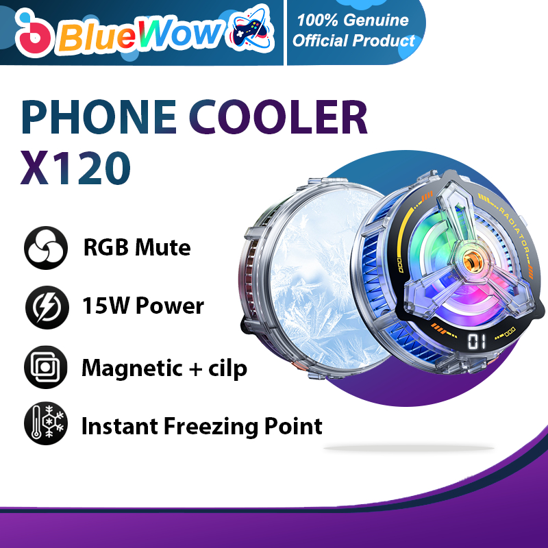 BlueWow Gaming X120 Phone Cooler New RGB Mobile Phone Radiator for ...