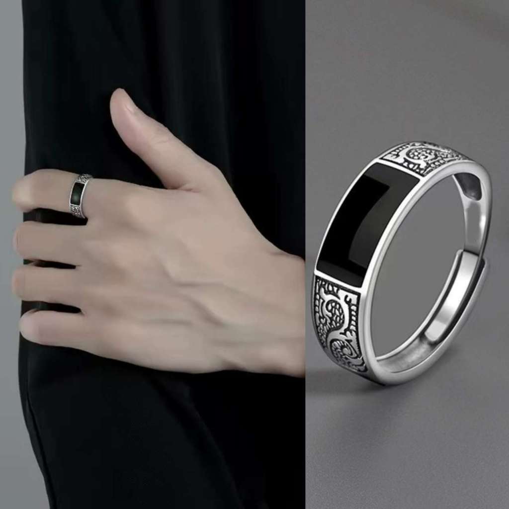 BOYPARK. Vintage Dragon Pattern RingTrendy Ins Personalized Open Ring ...