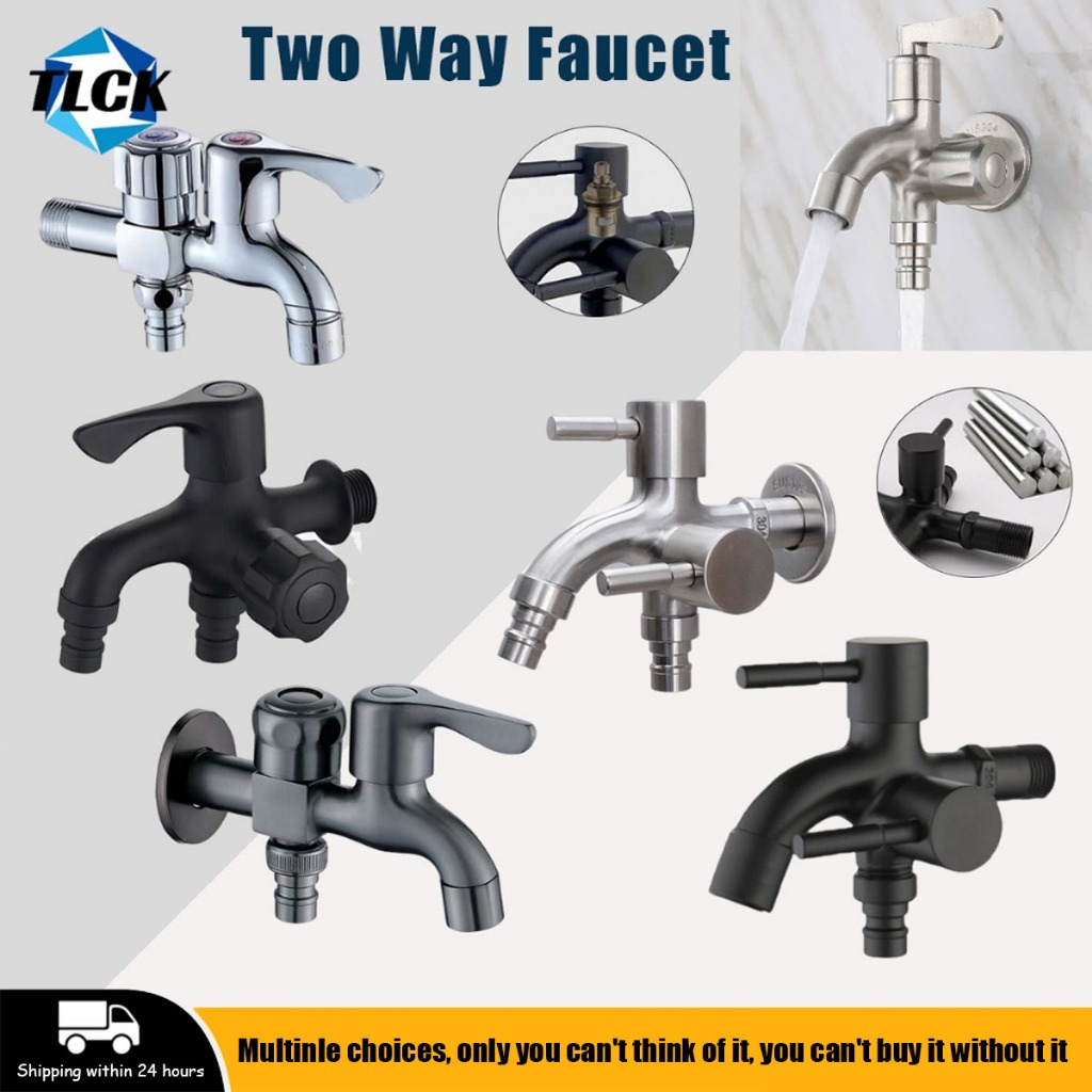 SUS304 Faucet stainless steel 1 Inlet 2 outlet two-way copper valve ...