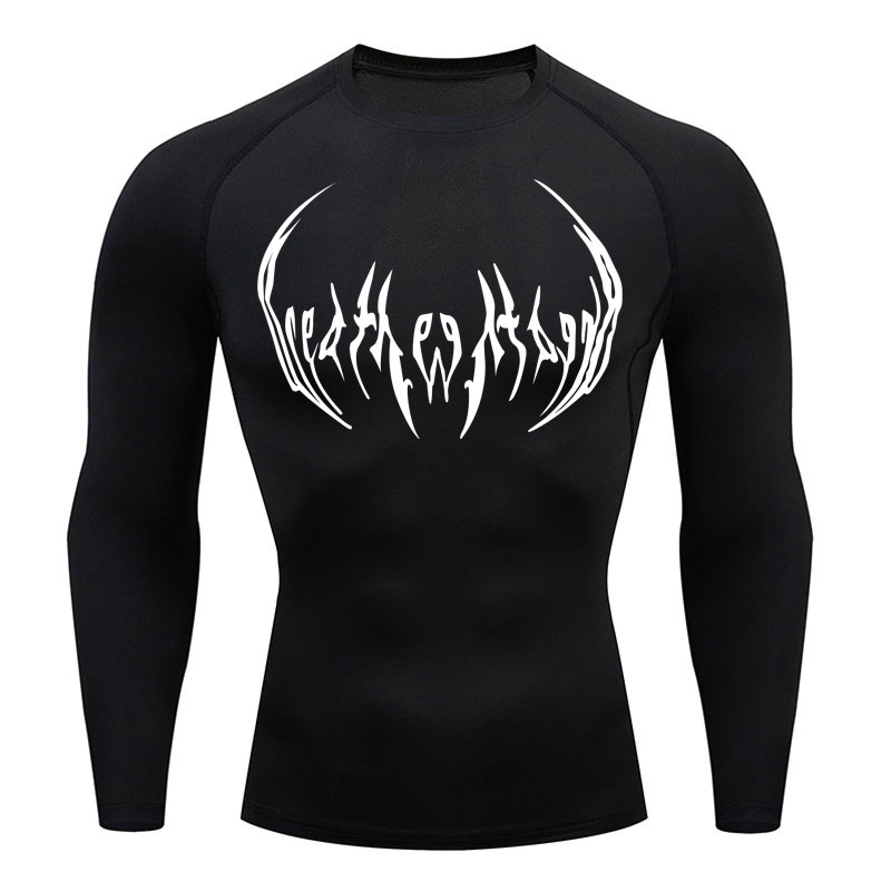 Breathe Dead Men's Winter Fitness Long Sleeve Compression T-Shirt Gym ...