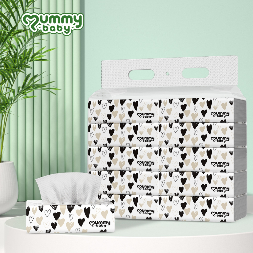 Mummy baby 10 packs of facial tissue 4 layers of wood tissue high ...