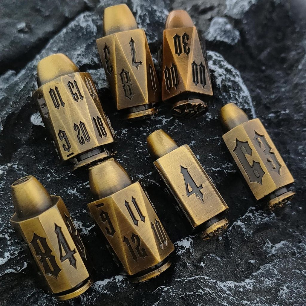 DND Dice Set Metal Polyhedron Bullets, 7-Piece Metal D&D Dice Set with ...