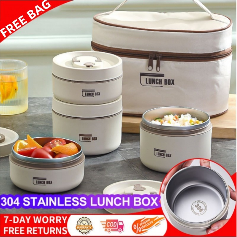 Stackable Thermal Stainless Steel Insulated Lunch Box *1/*2 Microwave ...