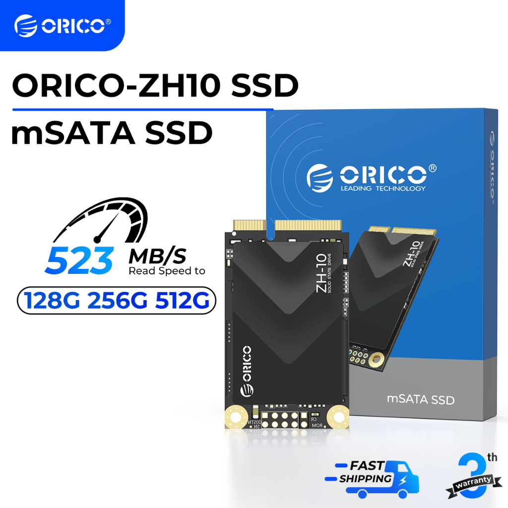 ORICO mSATA SSD 128GB 256GB 512GB SATA III 500MB/s Solid State Drive for Laptop (ZH10) | Shopee ...