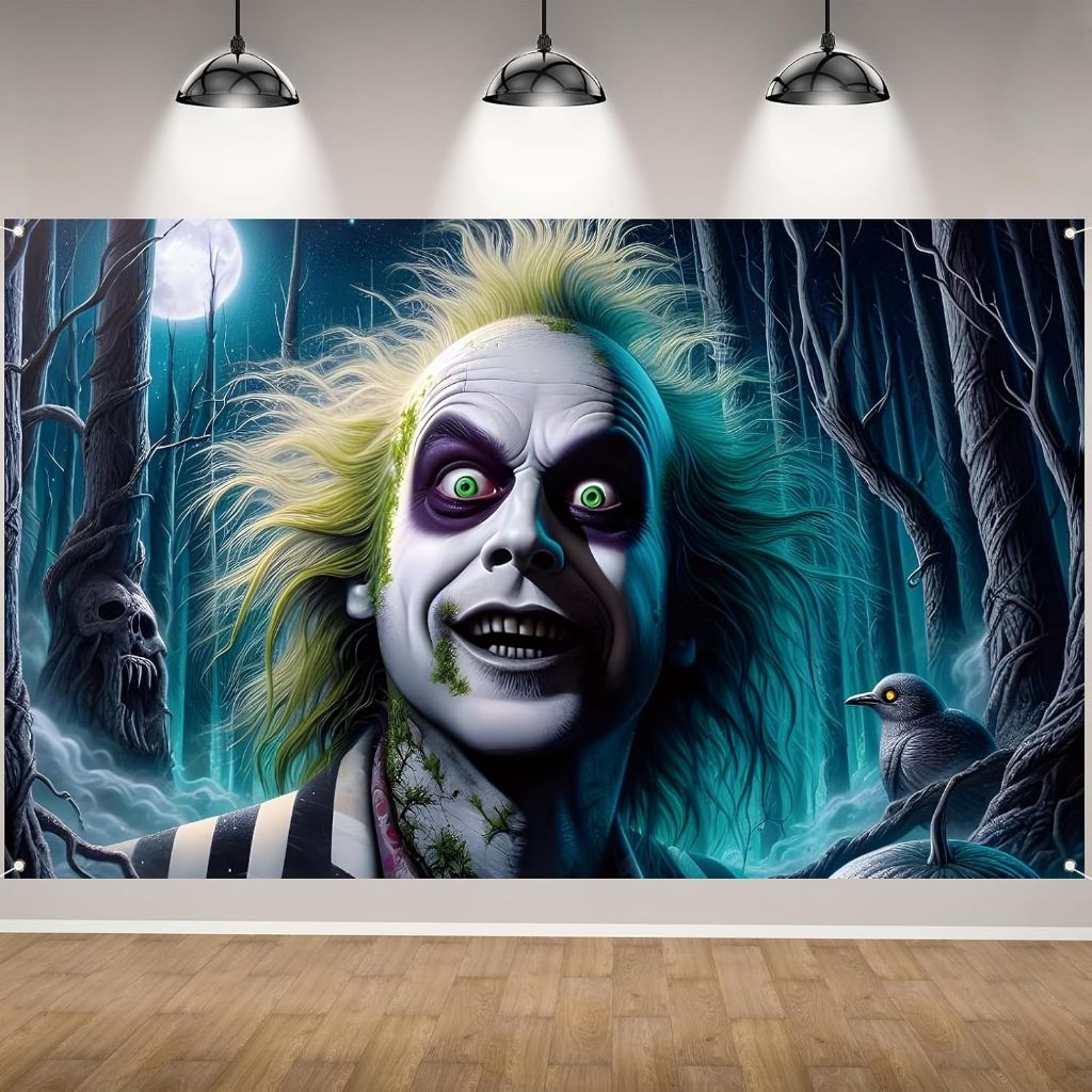 Scary Creepy Halloween Photo Backdrop Classic Movie Role Beetlejuice ...
