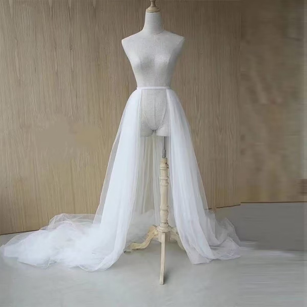 Detachable Skirt for Wedding Dress Women Off White 2 Meters Back Side 3 ...