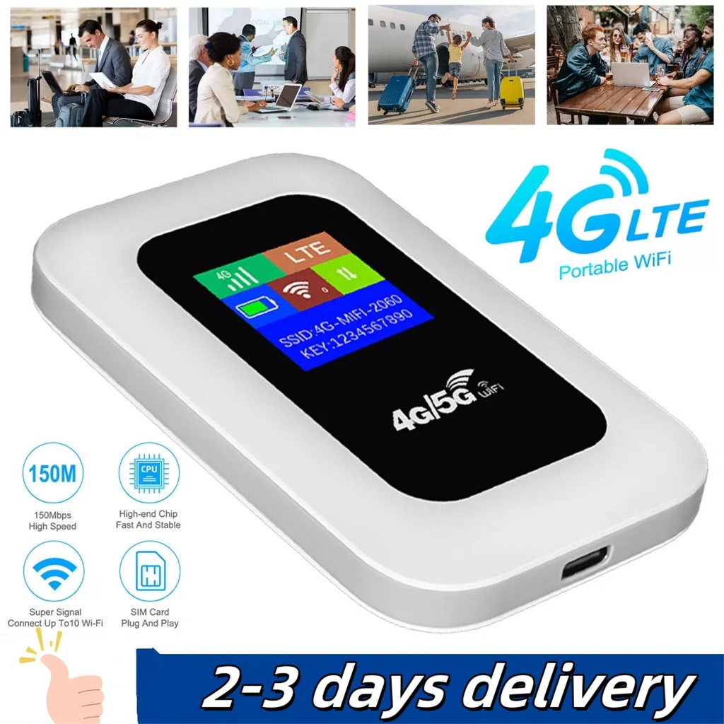 4G LTE Mini Mobile WiFi Router 2100mAh 150Mbps Modem Router with SIM ...