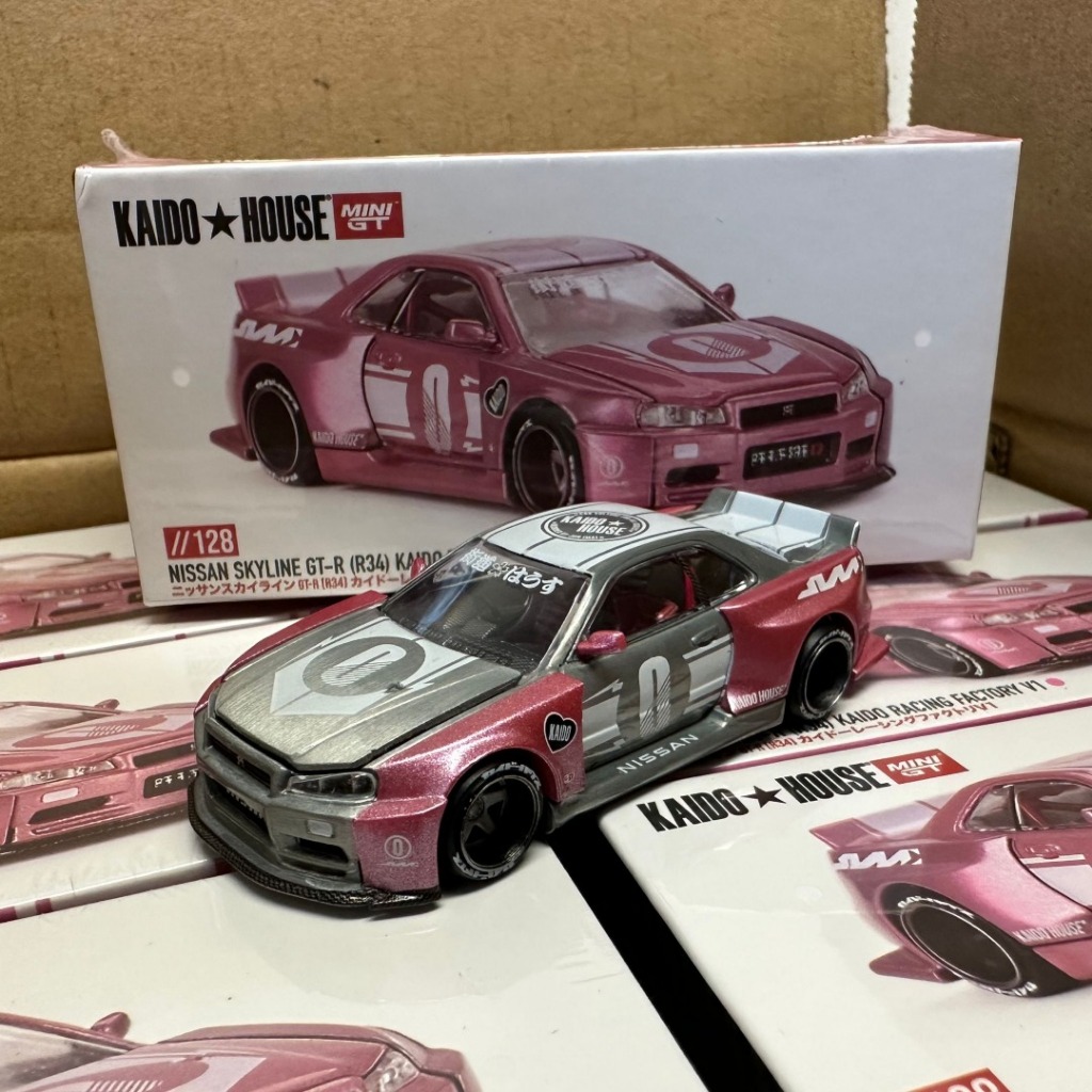 CHASE CAR Mini GT x KAIDO HOUSE KHMG128 1/64 Nissan Skyline GT-R R34 ...