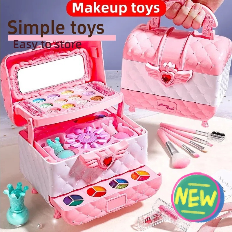 Upgraded Kids Makeup Toys Girls Real Makeup Kit Washable Non-toxic ...