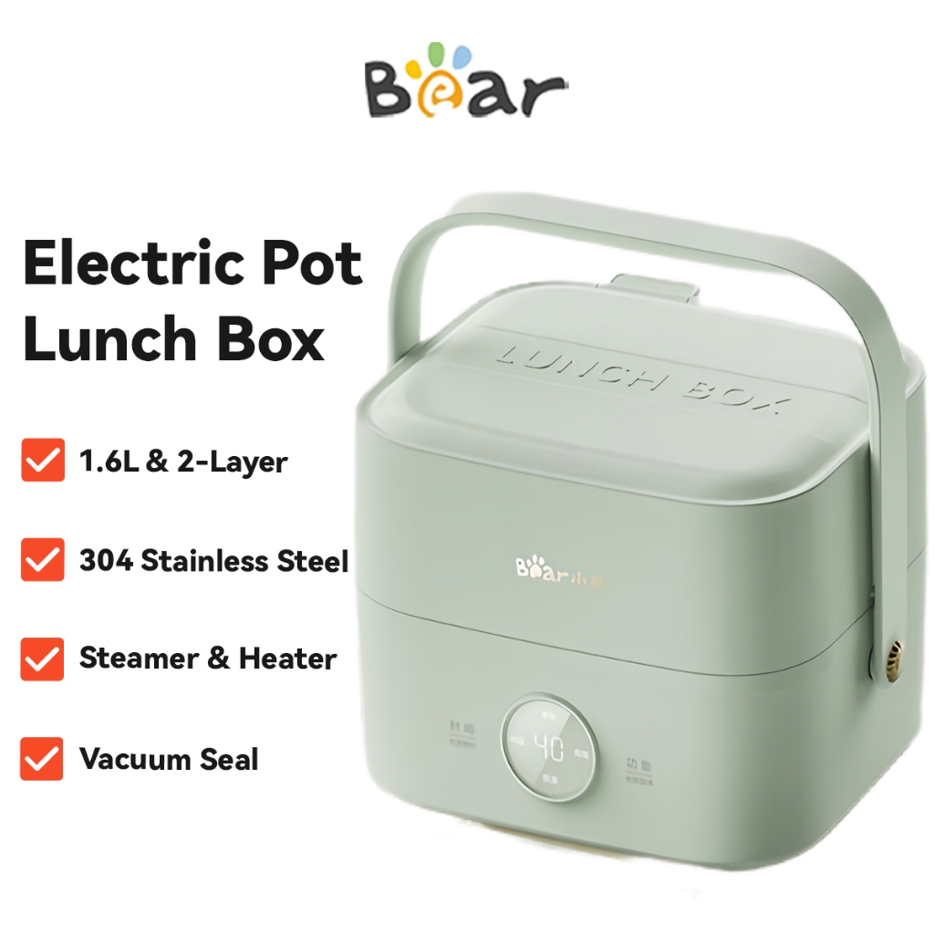 Bear Portable Rice Cooker Electric Lunch Box Bento Heater Steamer 2 ...