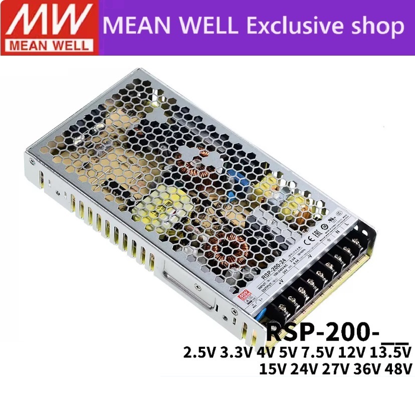 MEAN WELL RSP-200-12 RSP-200-24 RSP-200-36 200W Single Output with PFC Function RSP-200 series ...