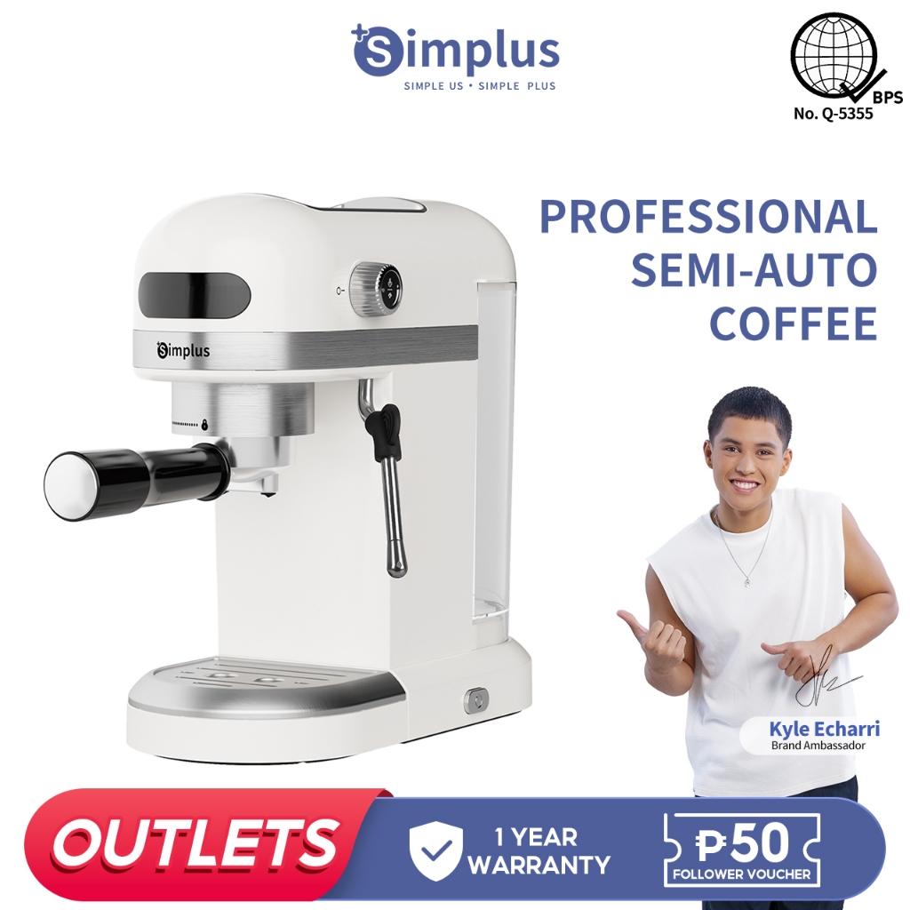Simplus Espresso Coffee Maker Machine With Milk Frother Wand Coffee ...
