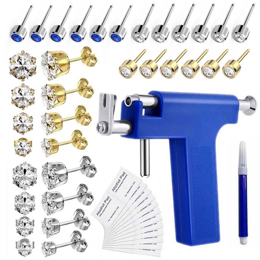Self Ear Piercing Gun Kit-Professional Salon and Home Use Piercing Gun ...