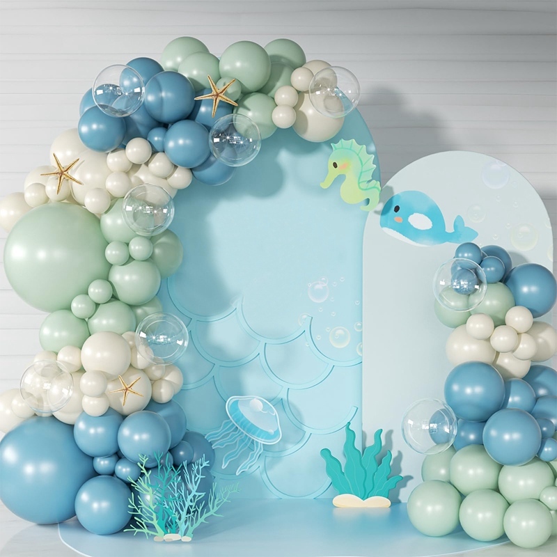 99PCS Retro Sea Blue Tiffany Blue Balloons Garland Arch Kit Blue White ...