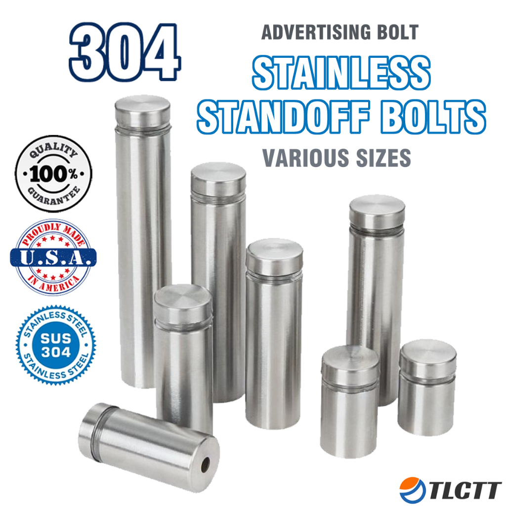 304 STAINLESS Stand Off Bolt Mount Advertising Bolt Signage Bolt ...