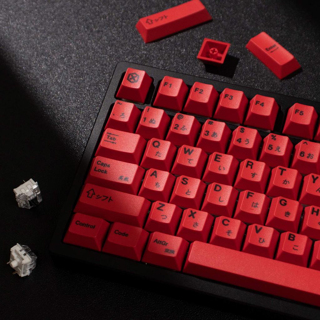 Minimalist red 140-key mechanical keyboard keycap PBT Dye sublimation ...