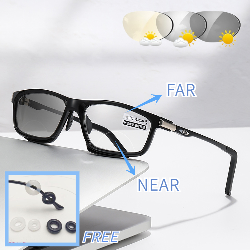 Sports Bifocal Photochromic Double Vista Reading Glasses Men Multifocal ...