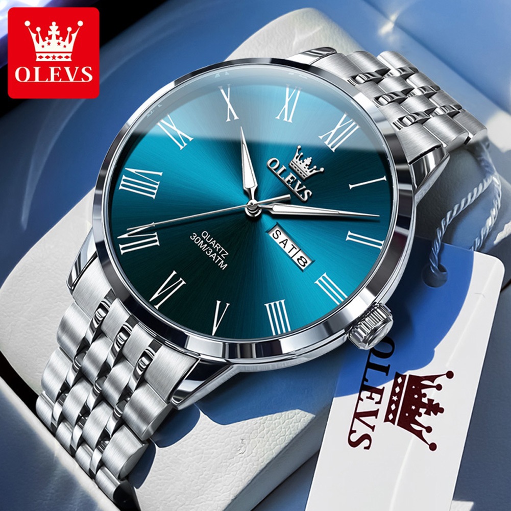 OLEVS Watch For Men Waterproof Original With Box Stainless Steel Strap ...