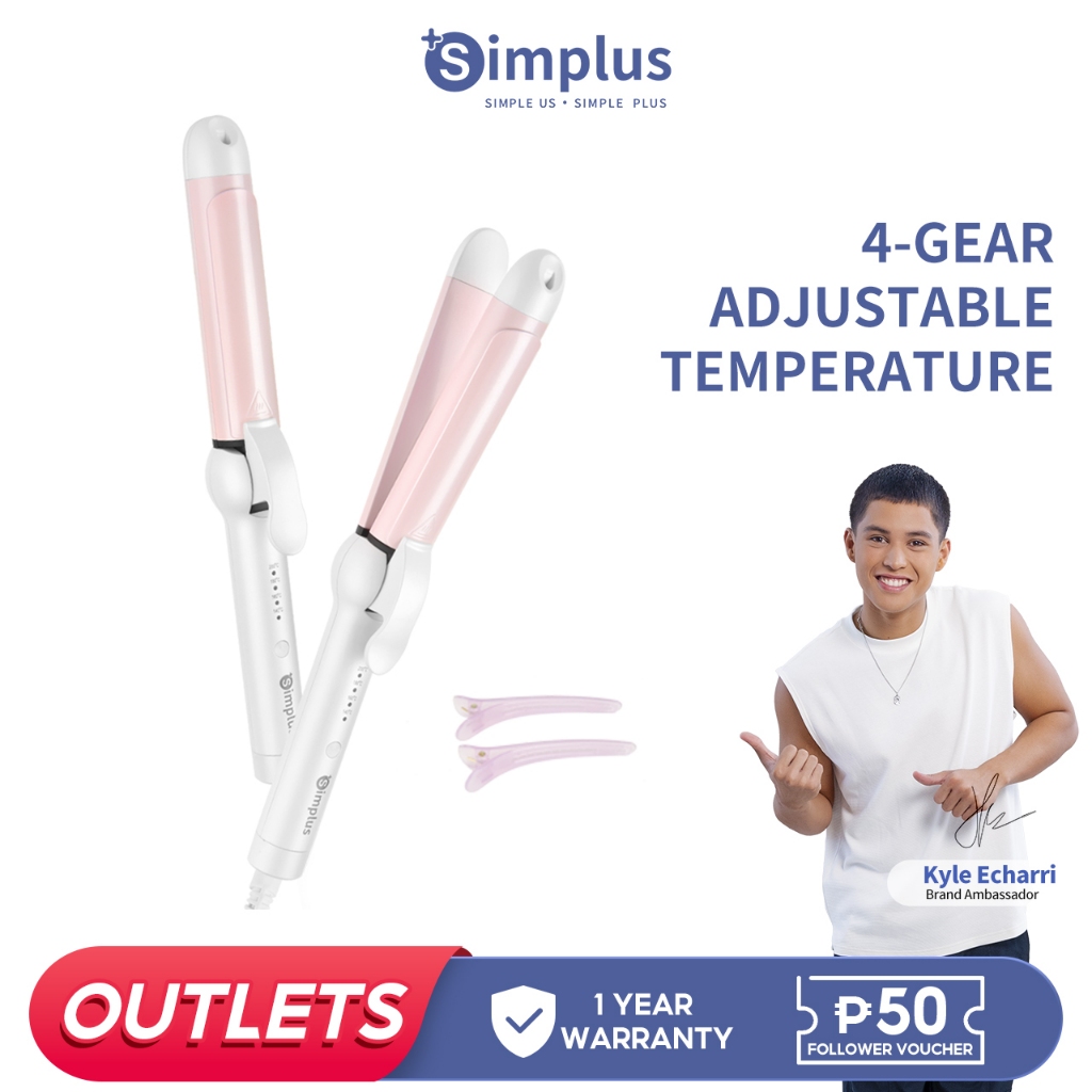 Simplus Hair Curler and Straightener 2 in 1 Professional Flat Iron, 4 ...