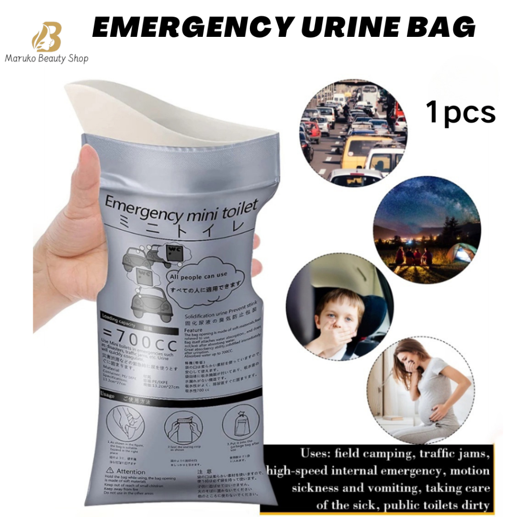 Emergency Urine Bag Disposable Urine Collector Emergency Mini Toilet ...