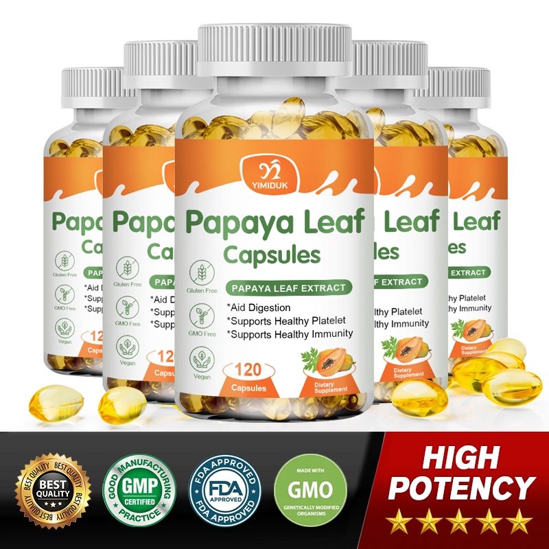 Papaya Leaf Extract Capsules Digestive Enzymes Bone Marrow & Spleen ...