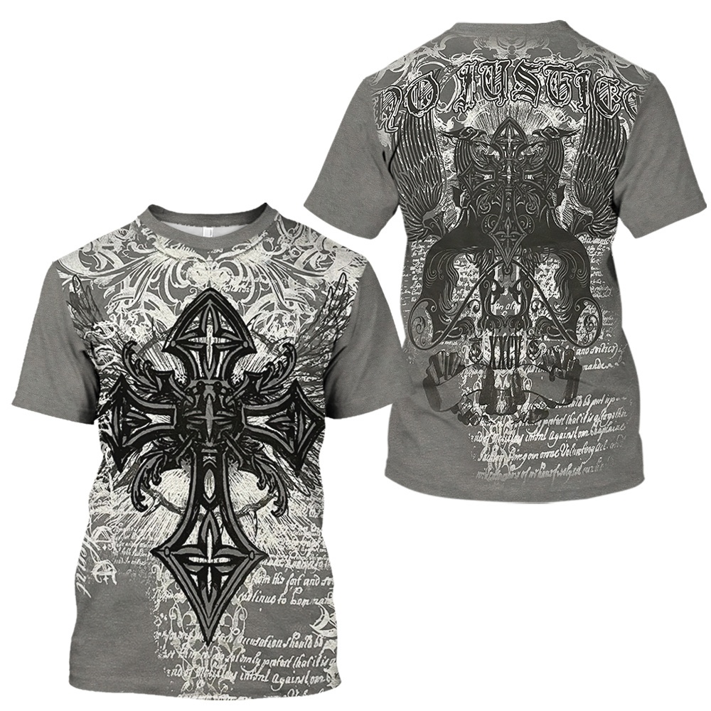 Men'S T-Shirt Archaic By Affliction Colisson Graphic T-Shirts Cross 3D ...