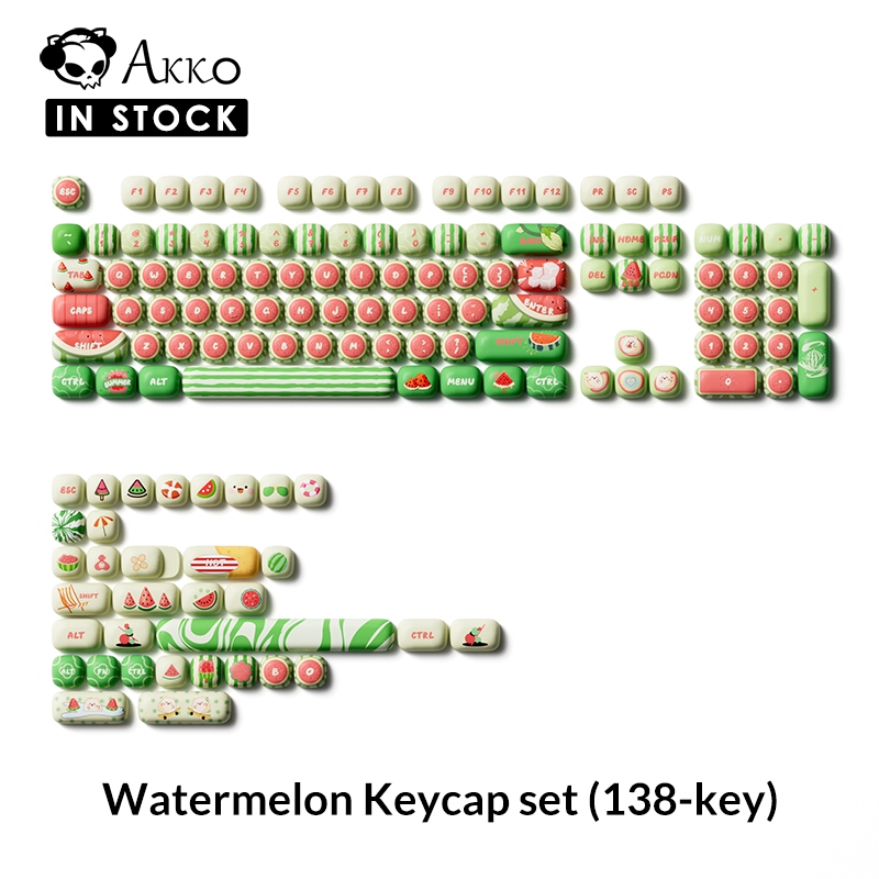 Akko Watermelon Keycap set (138-key), new design MOG profile, PBT dye ...