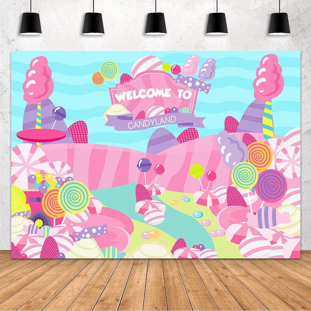 5x3ft Welcome to Candyland Lollipop Photography Backdrop for Girls ...