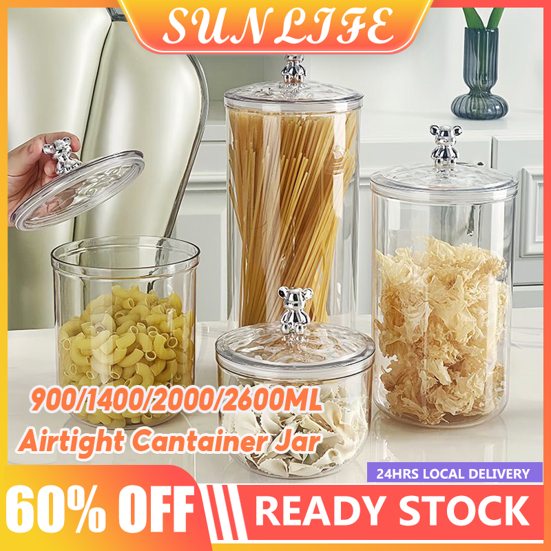 Sunlife Transparent Airtight Container Food Storage Leak Proof Canister ...