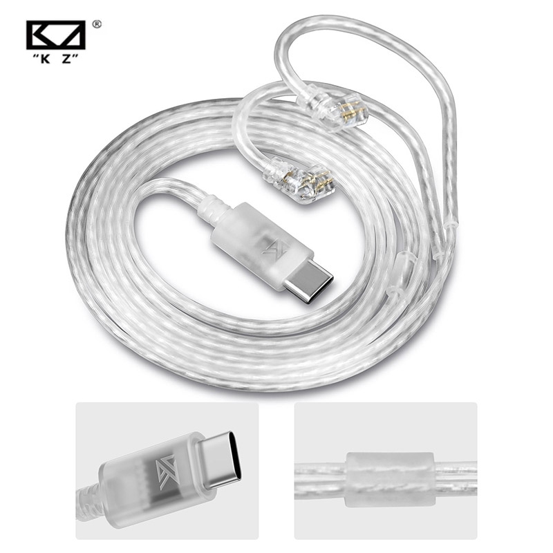 KZ Original TYPE-C Earphones Cables Silver Plated Upgrade Cable ...