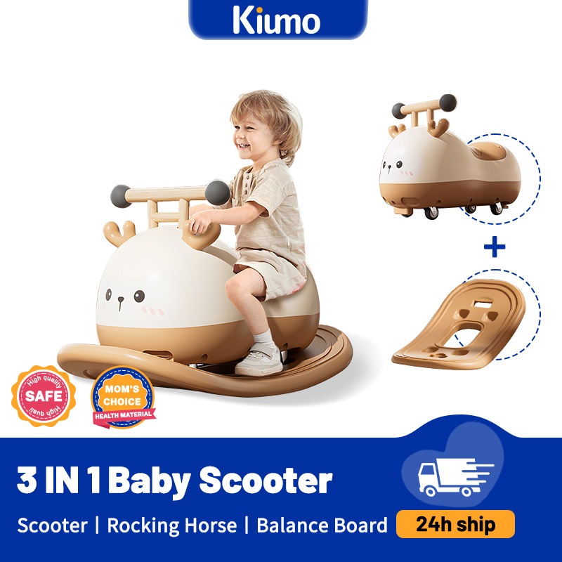 3 in 1 Baby Twisting Car and Rocking Horse & Balance Board Anti ...