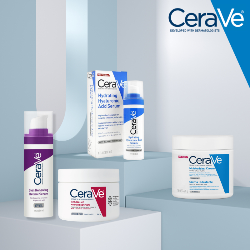 CeraVe Hydrating Hyaluronic Acid/Skin Renewing Retinol Serum/Itch ...