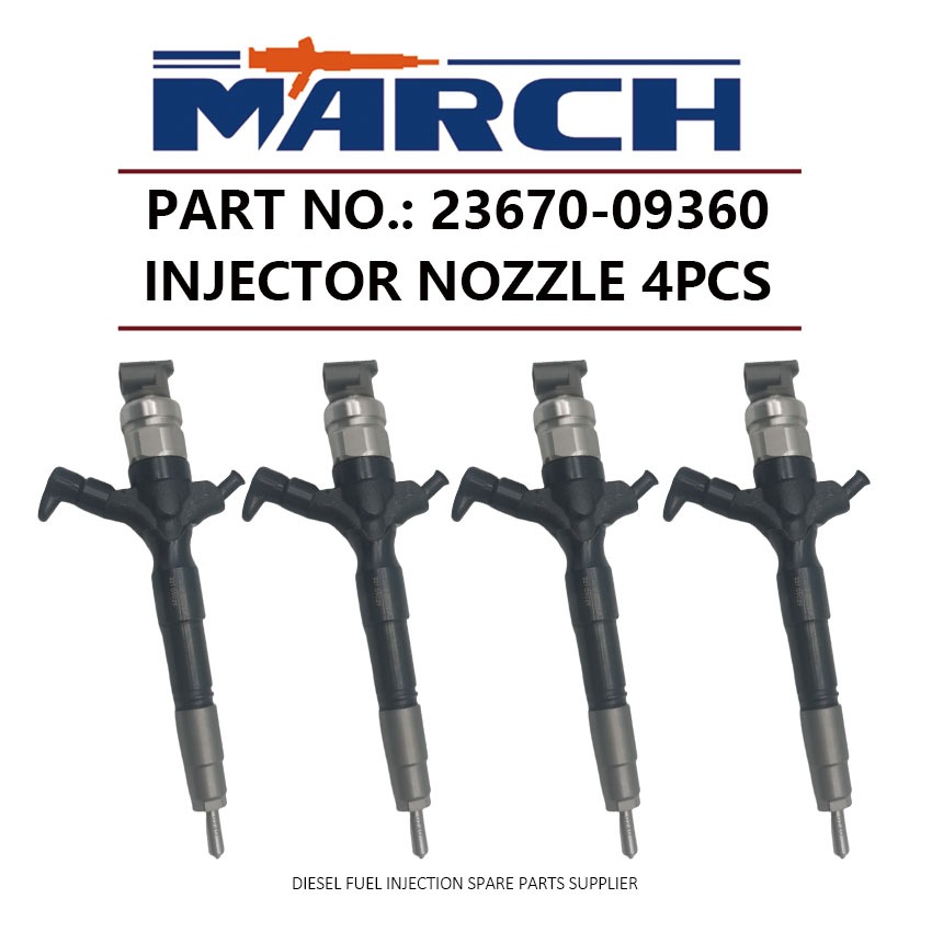 4pcs 2KD-FTV common rail injector 23670-09360 for DENSO injection ...