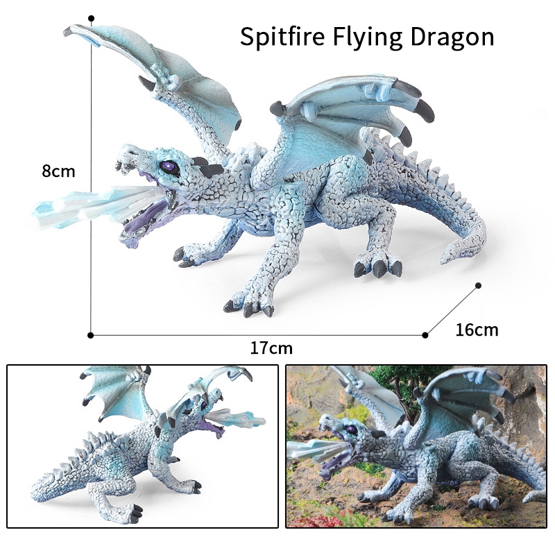 Simulation Knight Elf Animal Model Toy Solid Spitfire Flying Dragon ...