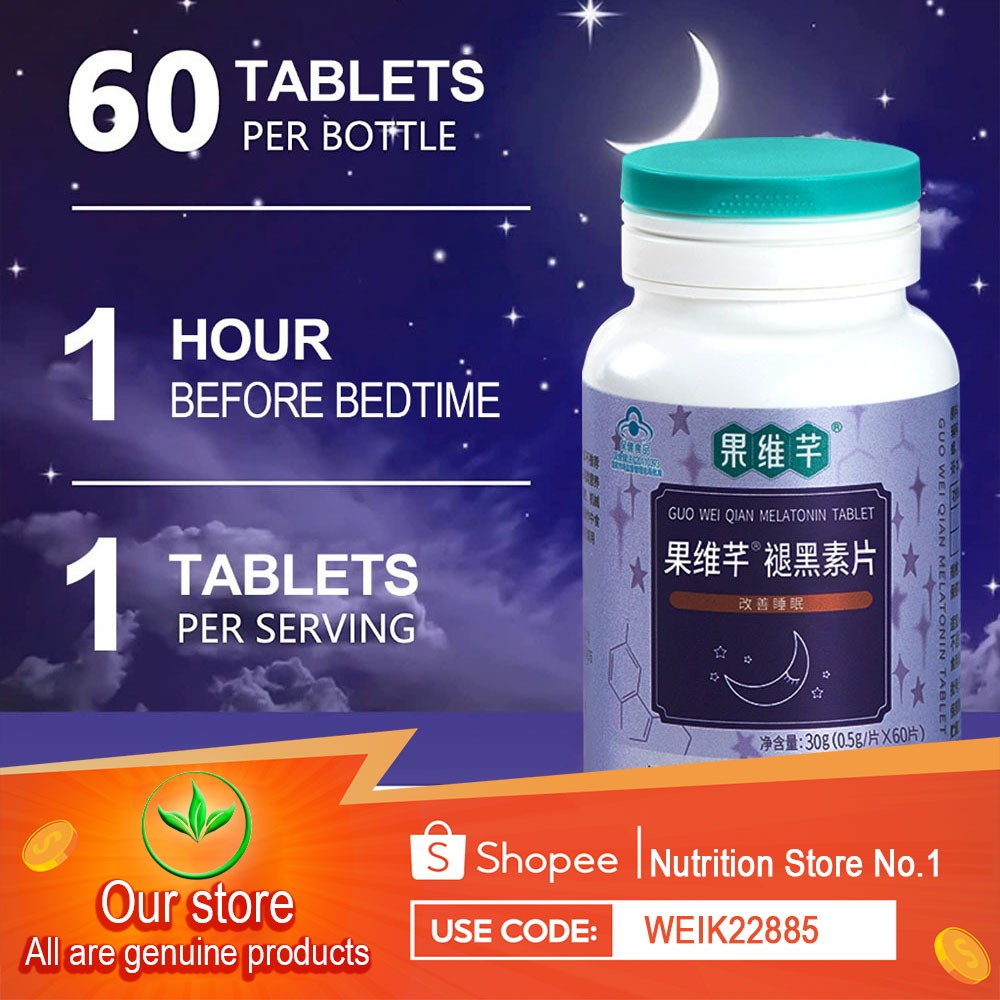 Melatonin Supports Sleep Faster Longer 60pcs Tablets, Restful Sleep ...